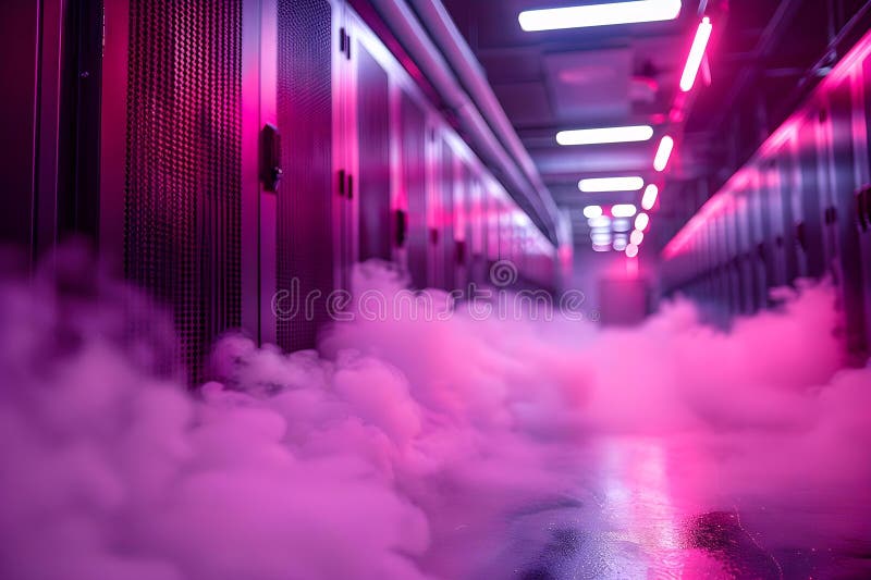 Futuristic Data Center Cooled with Liquid Nitrogen. Concept Technology ...