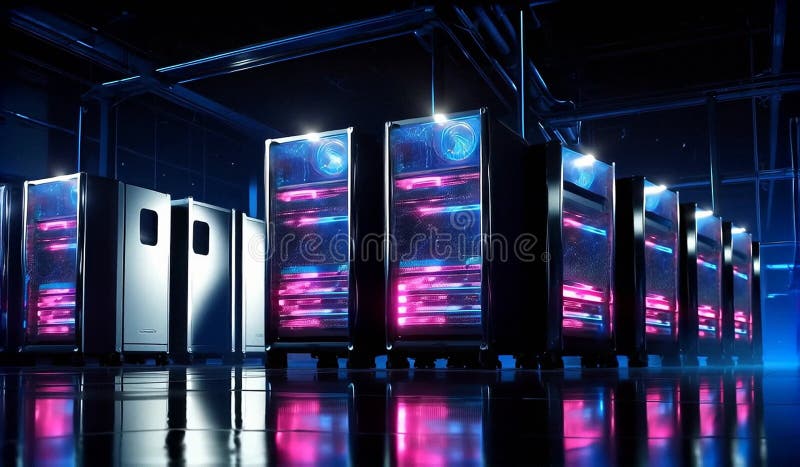 Futuristic Data Center - Server Racks and Circuit Boards Stock Footage ...