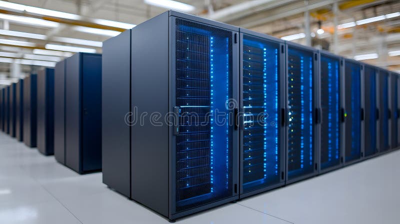 Futuristic Data Center: Illuminated Servers and Advanced Technology in ...