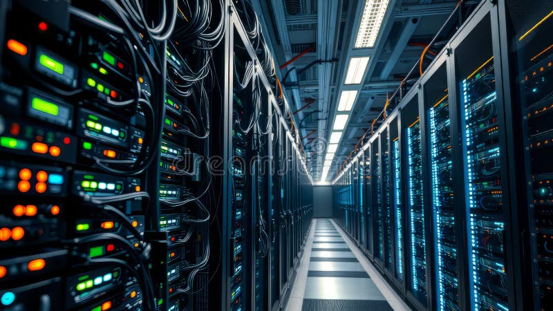 A Futuristic Data Center Interior a Detailed Look at Server Room ...