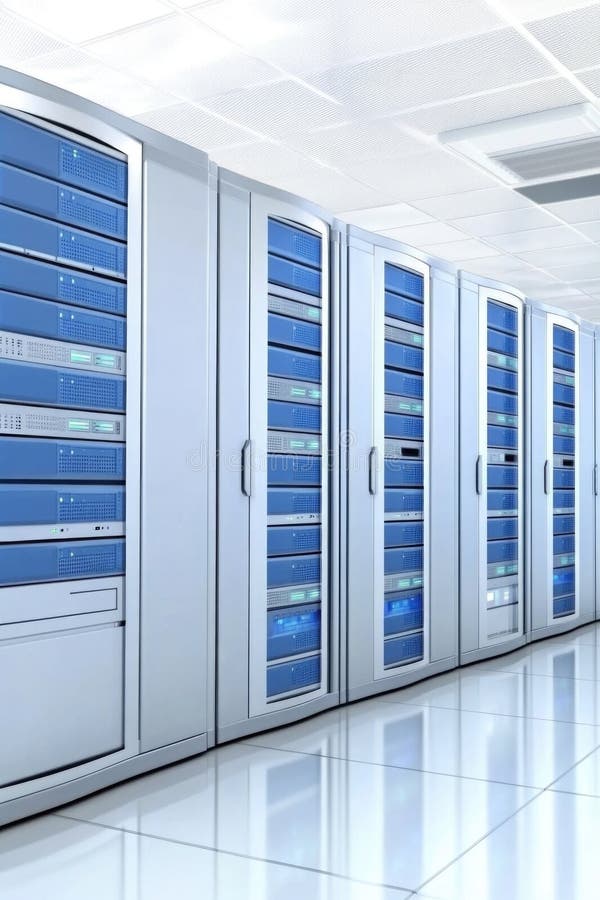 Futuristic Data Center Interior with High-tech Servers in a Secure ...
