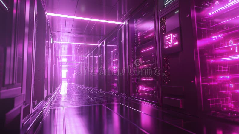 Futuristic Data Center Operation Urban Location Digital Infrastructure ...