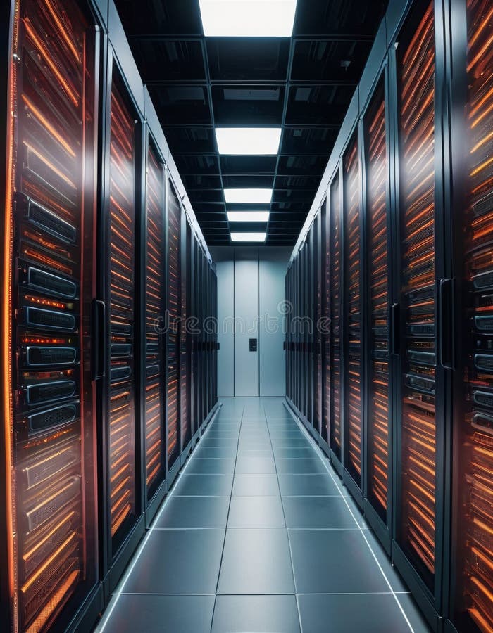 Modern Data Center Server Room Stock Photo - Image of connectivity ...