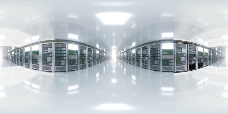 Futuristic Data Center with Server Racks 360 Vr Panorama Stock Photo ...