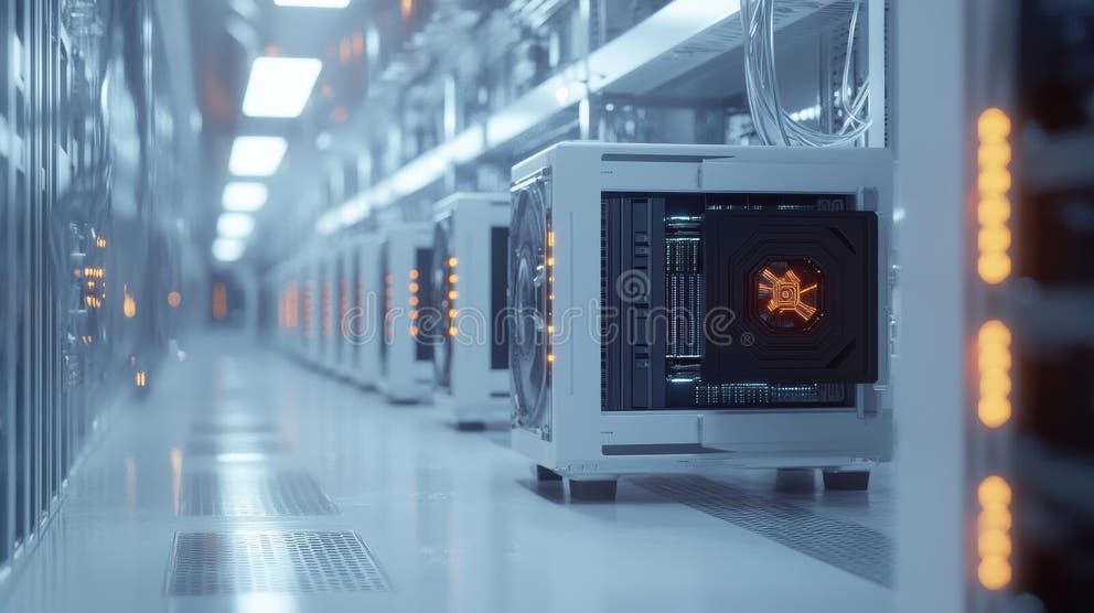Futuristic Data Center Servers in a High-tech Corridor Featuring ...
