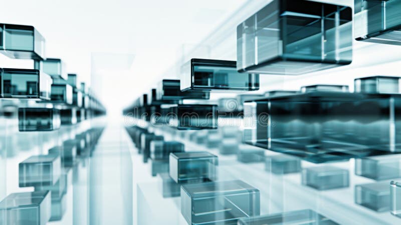 Futuristic Data Center with Transparent Servers and High-Tech ...