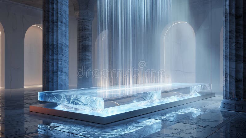 Futuristic Data Core with Glowing Digital Streams Stock Illustration ...