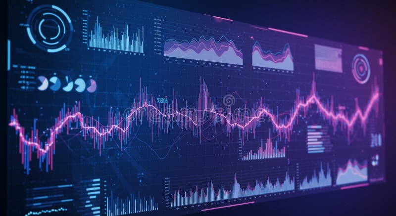 Dashboard with Multiple Data Visualizations in a Minimalist Design. Features Bar Stock ...