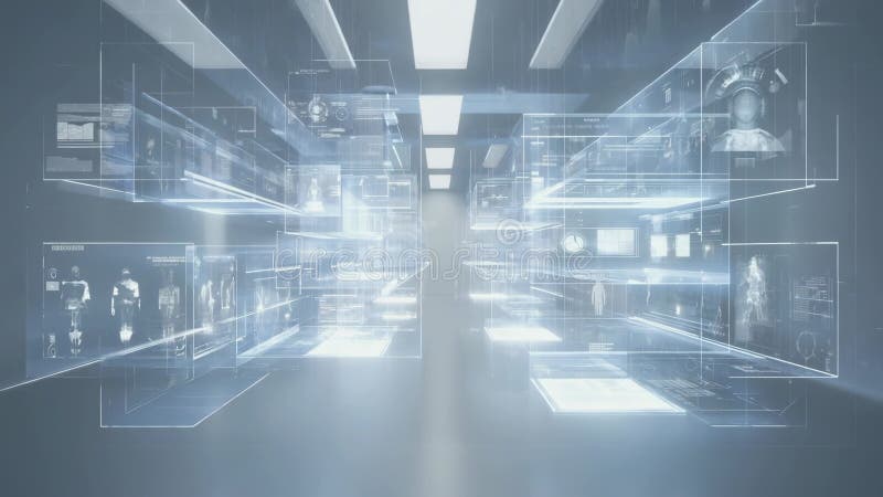 Futuristic Data Digital Interface in Virtual Reality Concept for ...