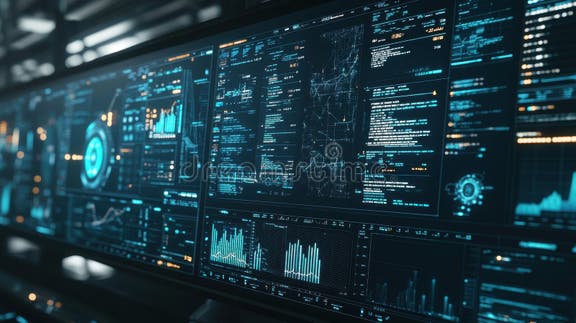 Futuristic Data Display Visualizing Complex Information Systems Stock ...