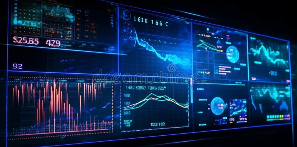 Futuristic Data-driven Visuals, Perspective View of Digital Analytics ...