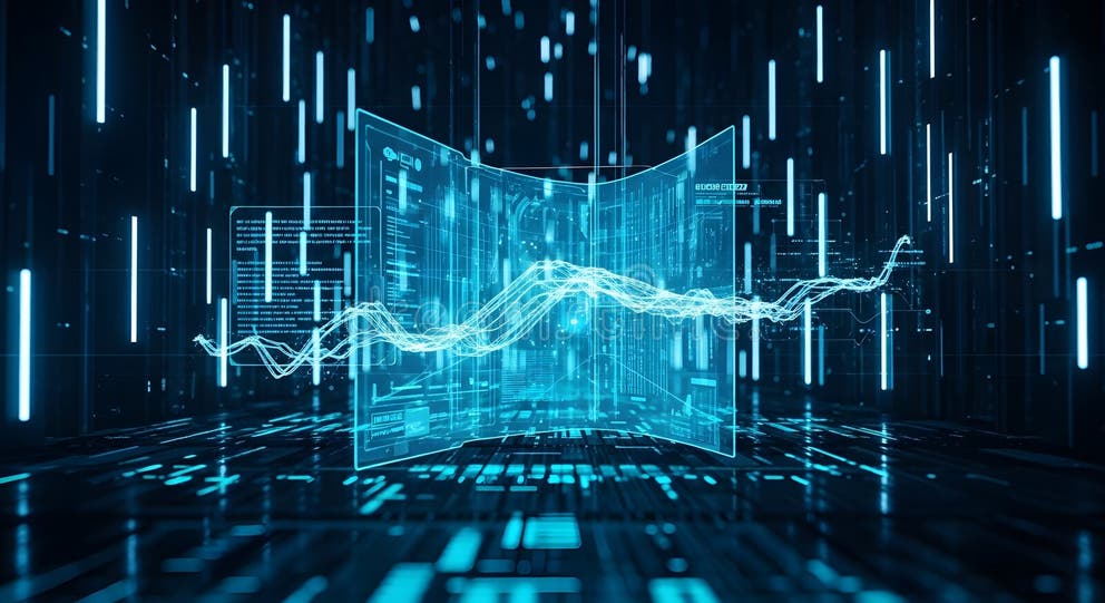 Futuristic Data Flow: Digital Information Stream and Modern Technology ...