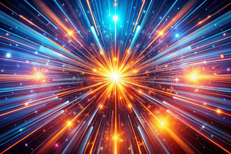 Futuristic Data Flow Explosion Stock Illustration - Illustration of ...