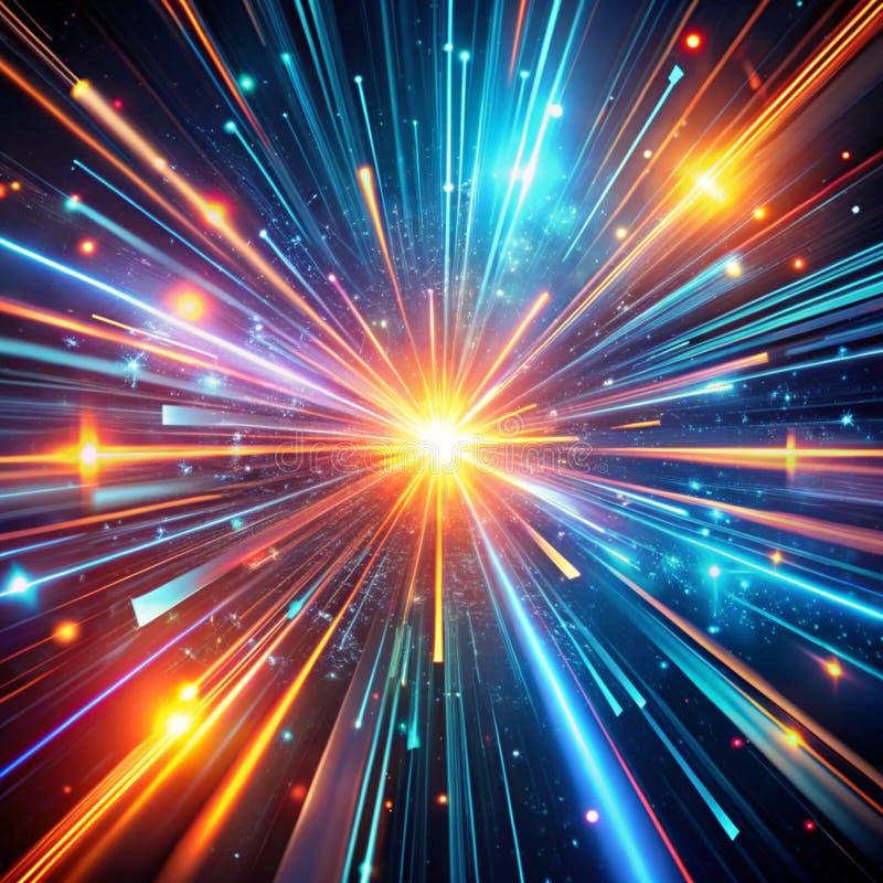 Futuristic Data Flow Explosion Stock Illustration - Illustration of ...