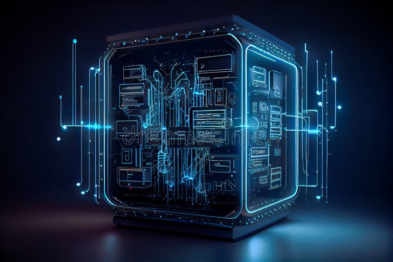 Futuristic Data Flow in the Network in the Form of 3d Lines. Generative ...