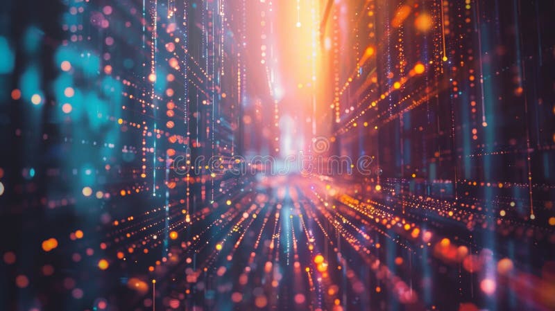 Futuristic Data Flow with Vibrant Lights and Digital Patterns Stock ...