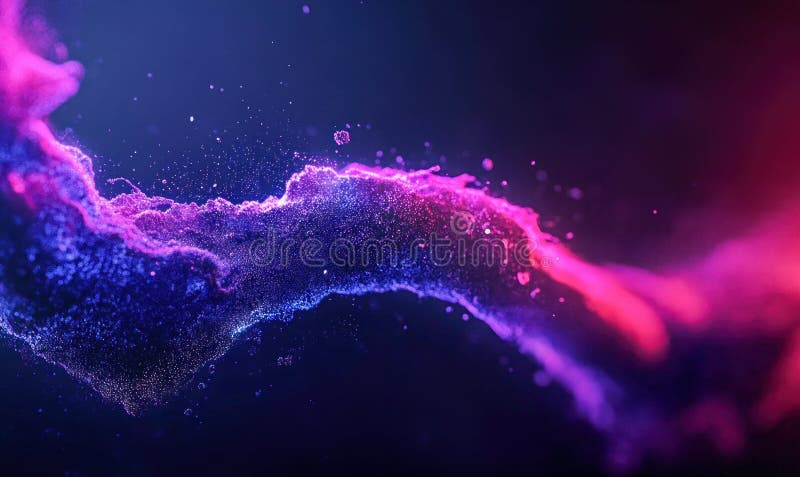 Futuristic Data Flow Visualization with Glowing Particles in Cyberpunk ...