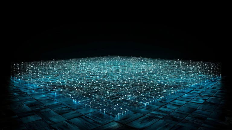 Futuristic Data Grid: Quantum Computing, AI Network, Metaverse Concept ...
