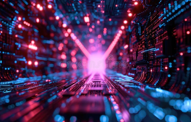 Futuristic Data Highway stock illustration. Illustration of data ...