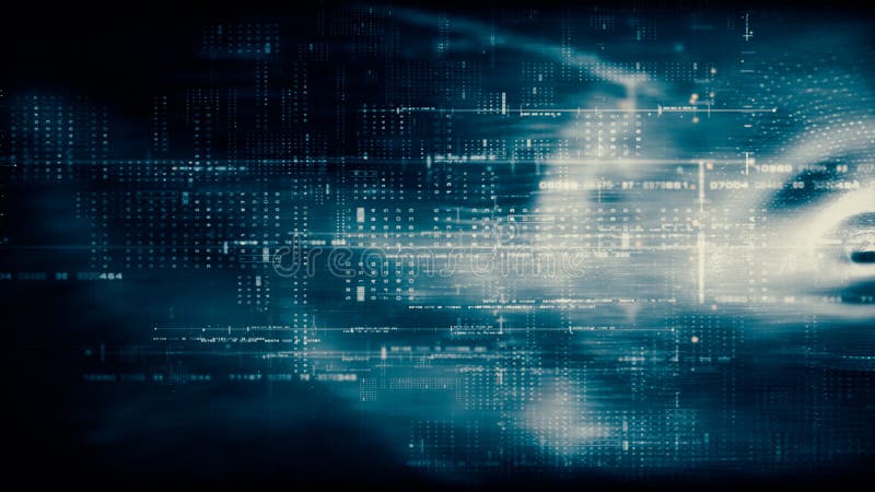 Futuristic Data Matrix Simulation HUD Background Stock Illustration ...