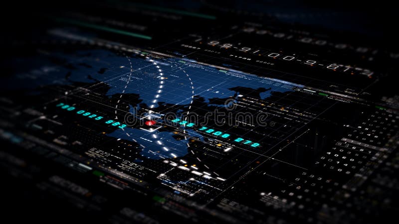 Futuristic Matrix Data Simulation HUD Background Stock Illustration ...
