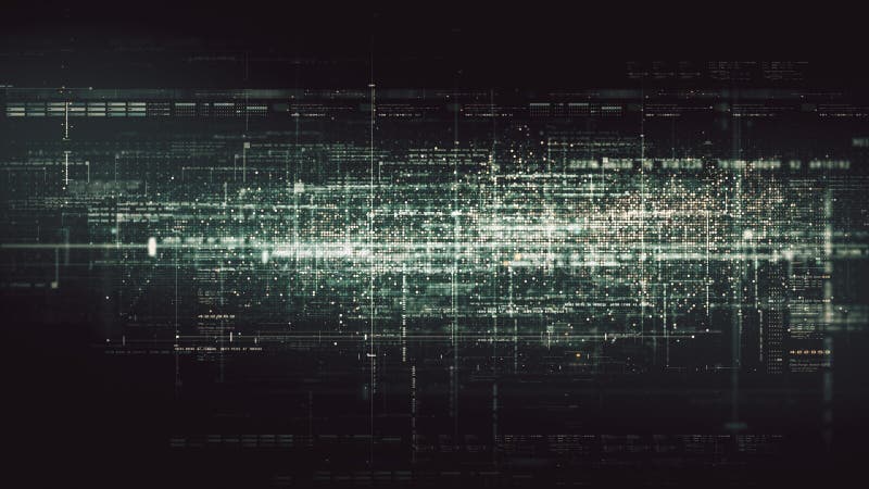 Futuristic Matrix Data Simulation HUD Background Stock Illustration ...