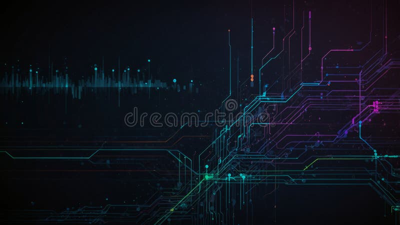 Futuristic Data Network with Pulsating Digital Signals Stock ...