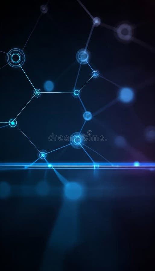 Futuristic Data Network Structure Illustration with Glowing Nodes and ...