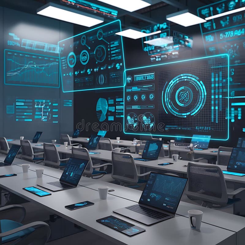 Futuristic Data Operations Hub Displaying Global Analytics and ... Futuristic Data Operations Hub Displaying Global Analytics and ...