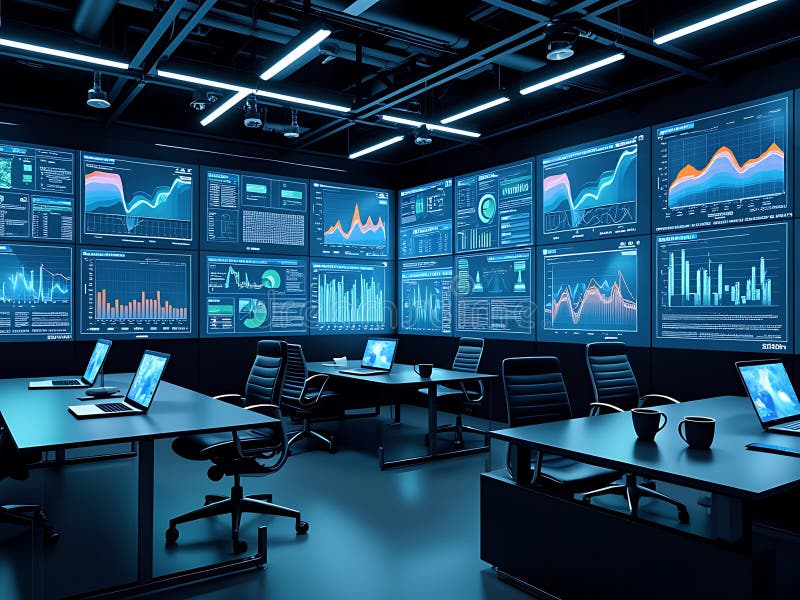 Futuristic Data Operations Hub Displaying Global Analytics and ...