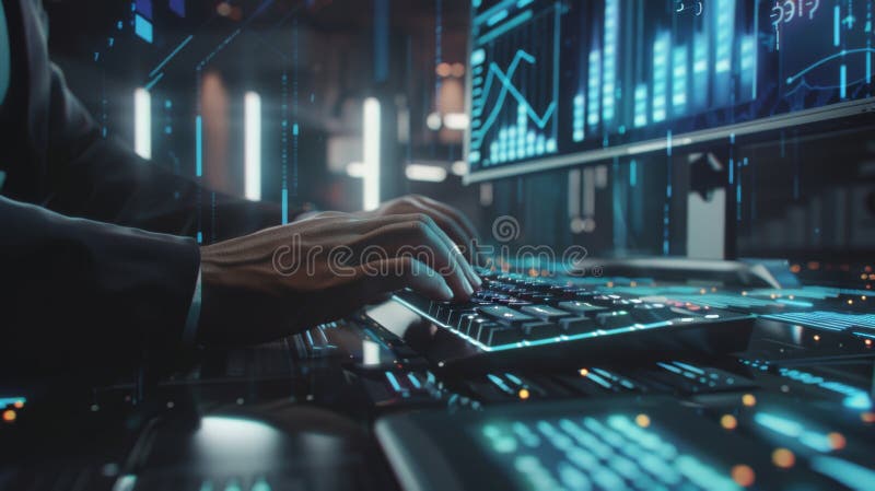 The Futuristic Data Operator.AI Generated Image Stock Image - Image of ...