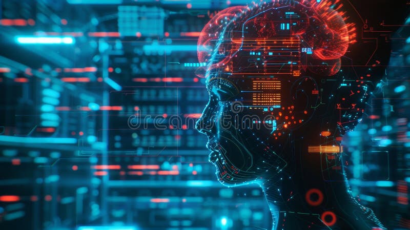 Futuristic Data Processing and Ai in Government and Public Sectors Realistic Image Stock ...