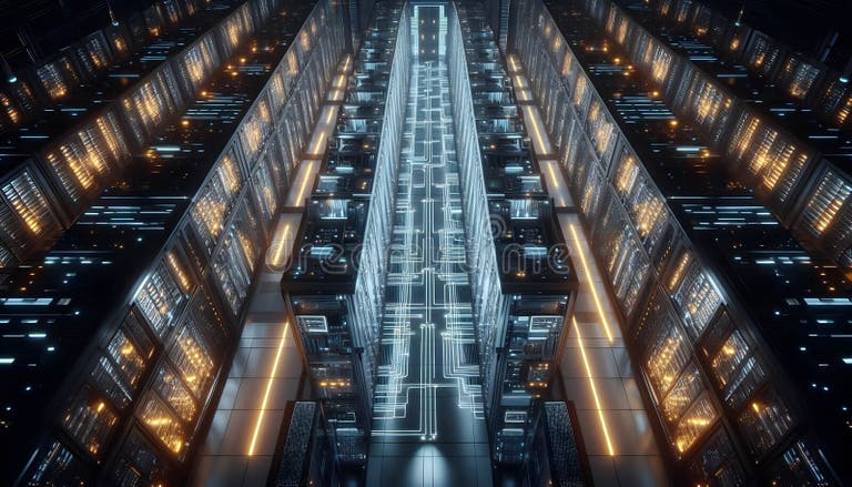 Futuristic Data Storage Infrastructure Stock Illustration ...