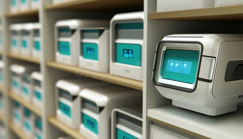 Futuristic Storage Units in a Modern Library Stock Image - Image of ...