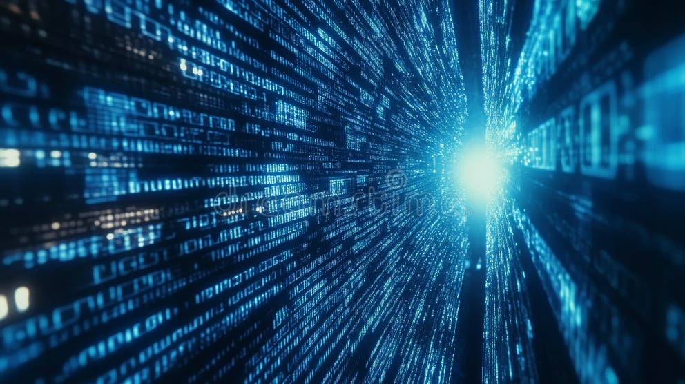 Futuristic Data Stream with Digital Codes Stock Photo - Image of data ...