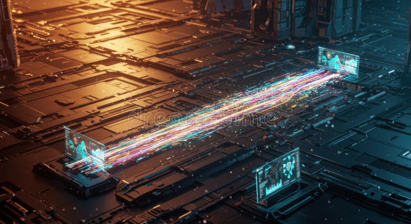 Futuristic Data Stream stock illustration. Illustration of result ...