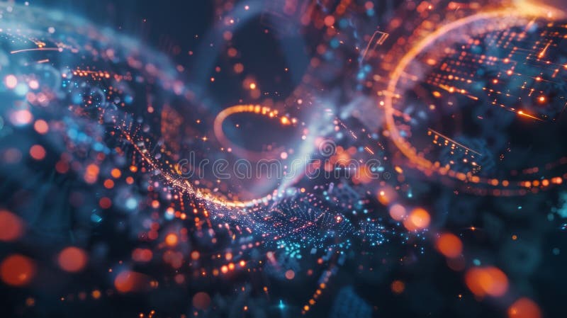 Futuristic Data Stream Flowing through Cyberspace in a Digital Cloud ...