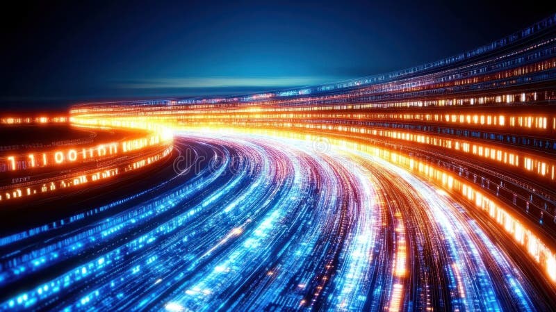 Futuristic Data Stream Flowing Digital Highway Binary Code Stock Photos - Free & Royalty-Free ...