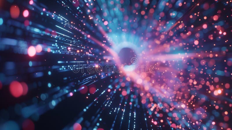 Futuristic Data Stream Flowing into Digital Hyperspace Tunnel Stock ...