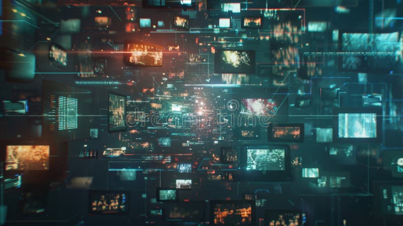 Futuristic Digital Data Stream Floating Screens Stock Photos - Free & Royalty-Free Stock Photos ...