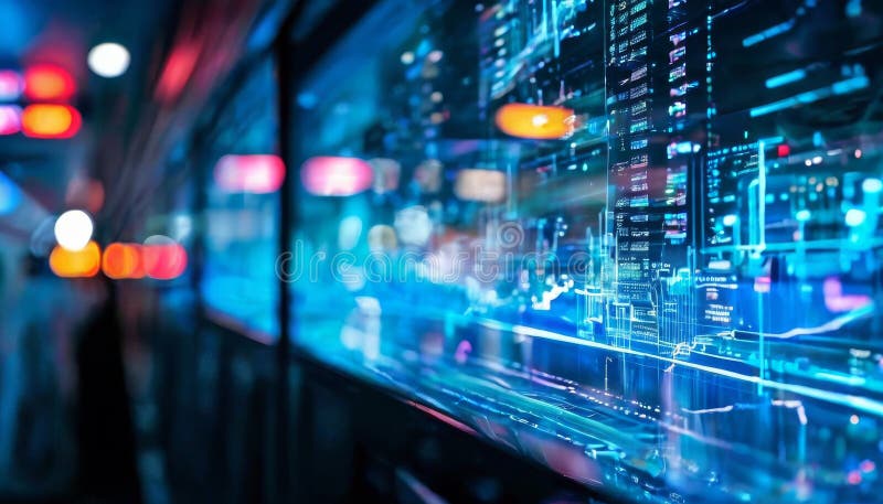 Futuristic Data Stream in a Vibrant Digital Environment Stock Image ...