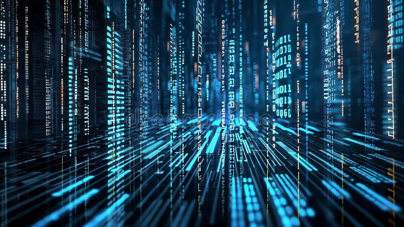 Futuristic Data Streams Flowing through Cyberspace, Generating a ...