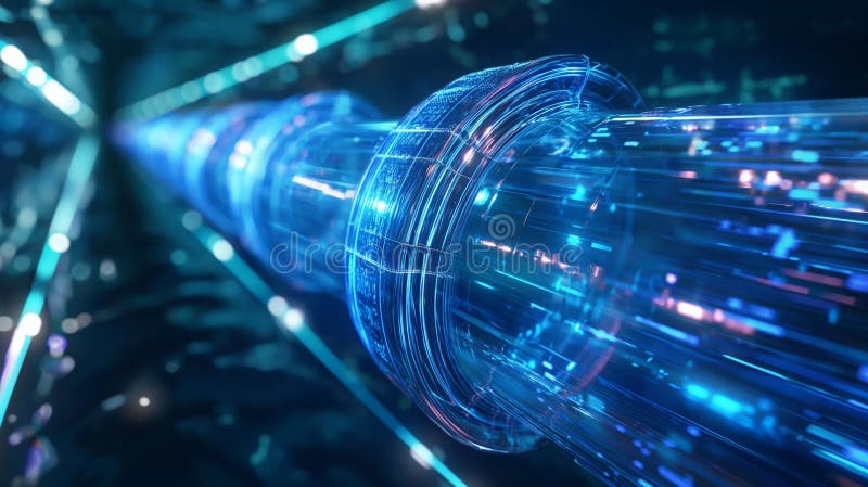 Futuristic Data Transmission Tunnel Stock Photo - Image of hightech ...