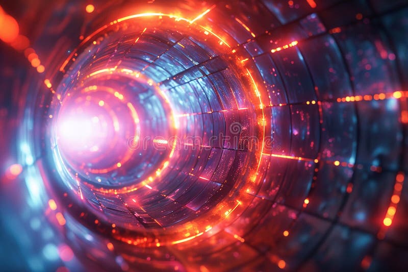 Futuristic Data Tunnel Visualization Depicting High-Speed Information ...