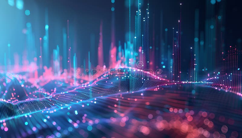 Futuristic Data Visualization with Abstract Technology Background Stock ...