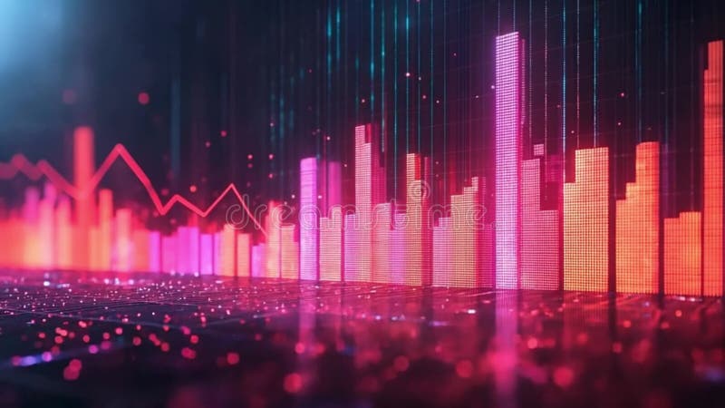 Futuristic Data Visualization with Colorful Graphs and Digital Light ...