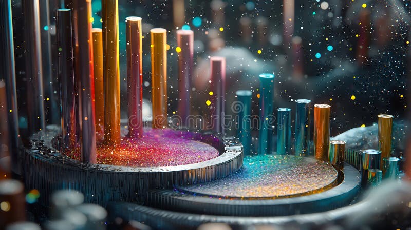 Futuristic Data Visualization 3d Bar Stock Illustration - Illustration of data, stars: 384107134