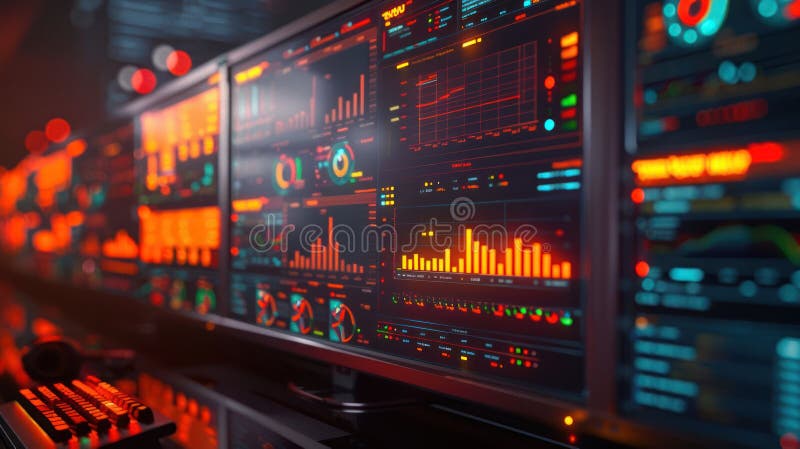 A Futuristic Data Visualization Dashboard Displaying Graphs and Metrics ... A Futuristic Data Visualization Dashboard Displaying Graphs and Metrics ...