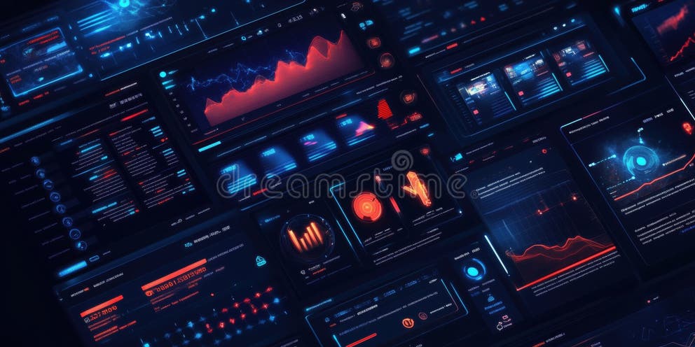 Futuristic Data Visualization Dashboard with Graphs and Analytics Interface Stock Photo - Image ...