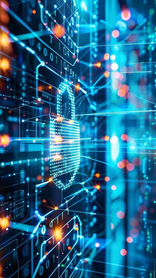 Futuristic Data Visualization Depicting an Interconnected Digital Network of Global ...